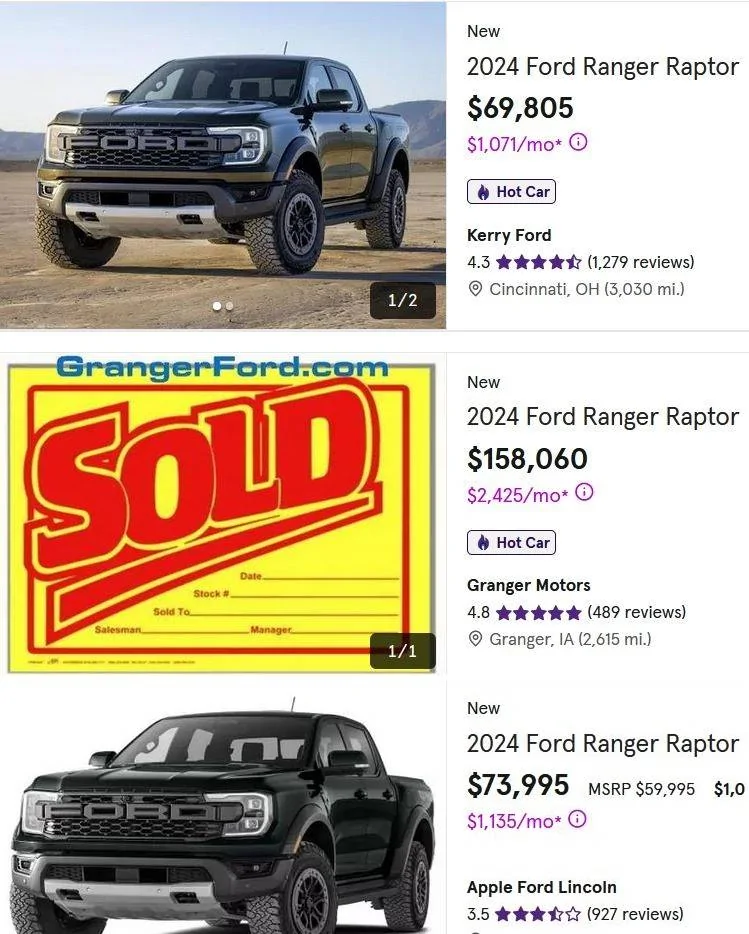 2024 Ranger Raptor Feedback Needed - $5K over MSRP | Ranger6G - 2024 ...