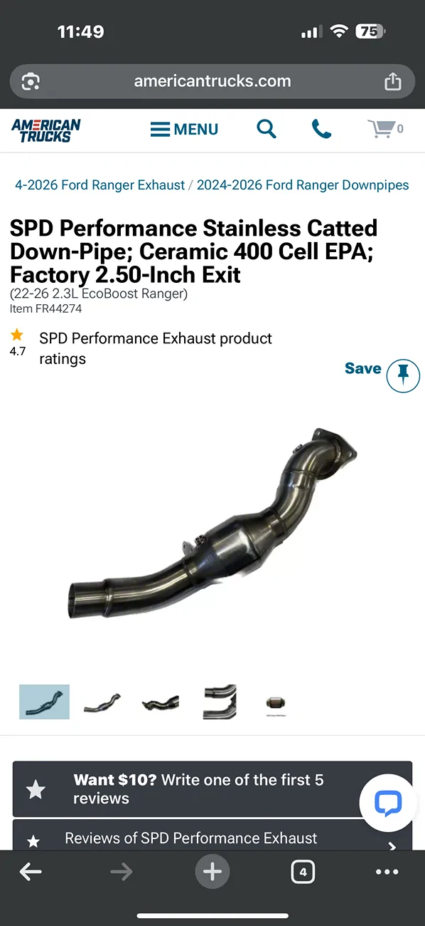 SPD down pipe for 2025 2.3l | Ranger6G - 2024+ Ranger & Raptor Forum ...