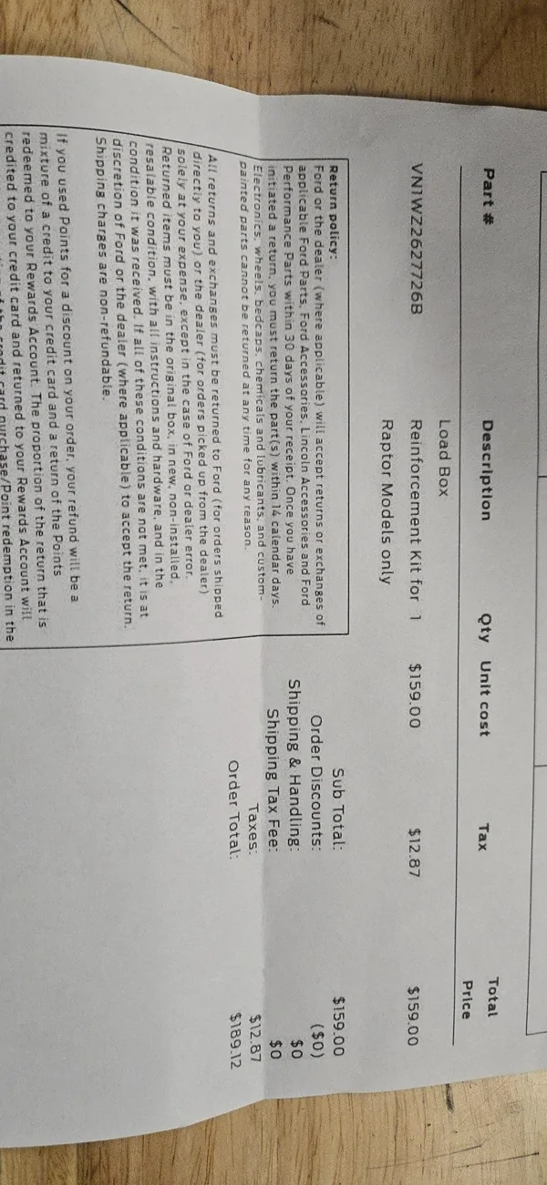 Sold J-Brace for Ranger Raptor (Ford OEM) | Ranger6G - 2024+ Ranger ...