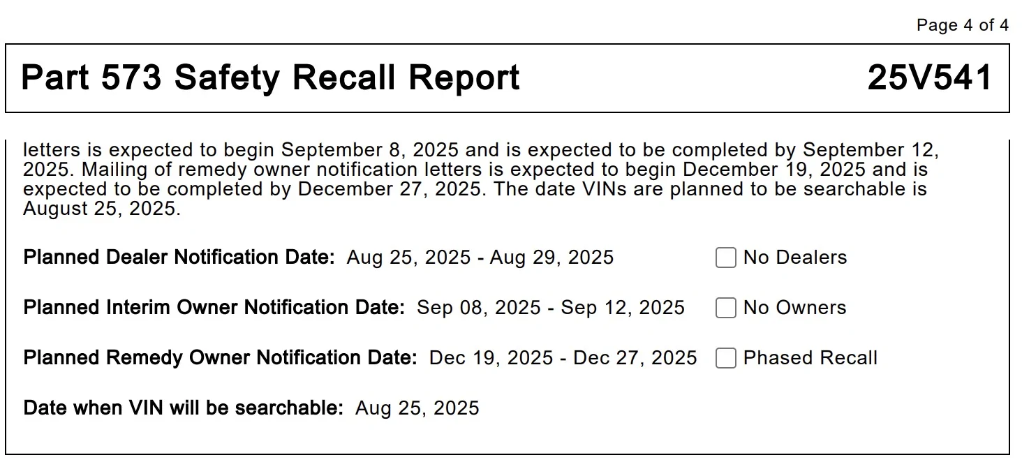 Airbag recall (side air curtain) for 2024-2026 Ranger -- 100,900 units ...