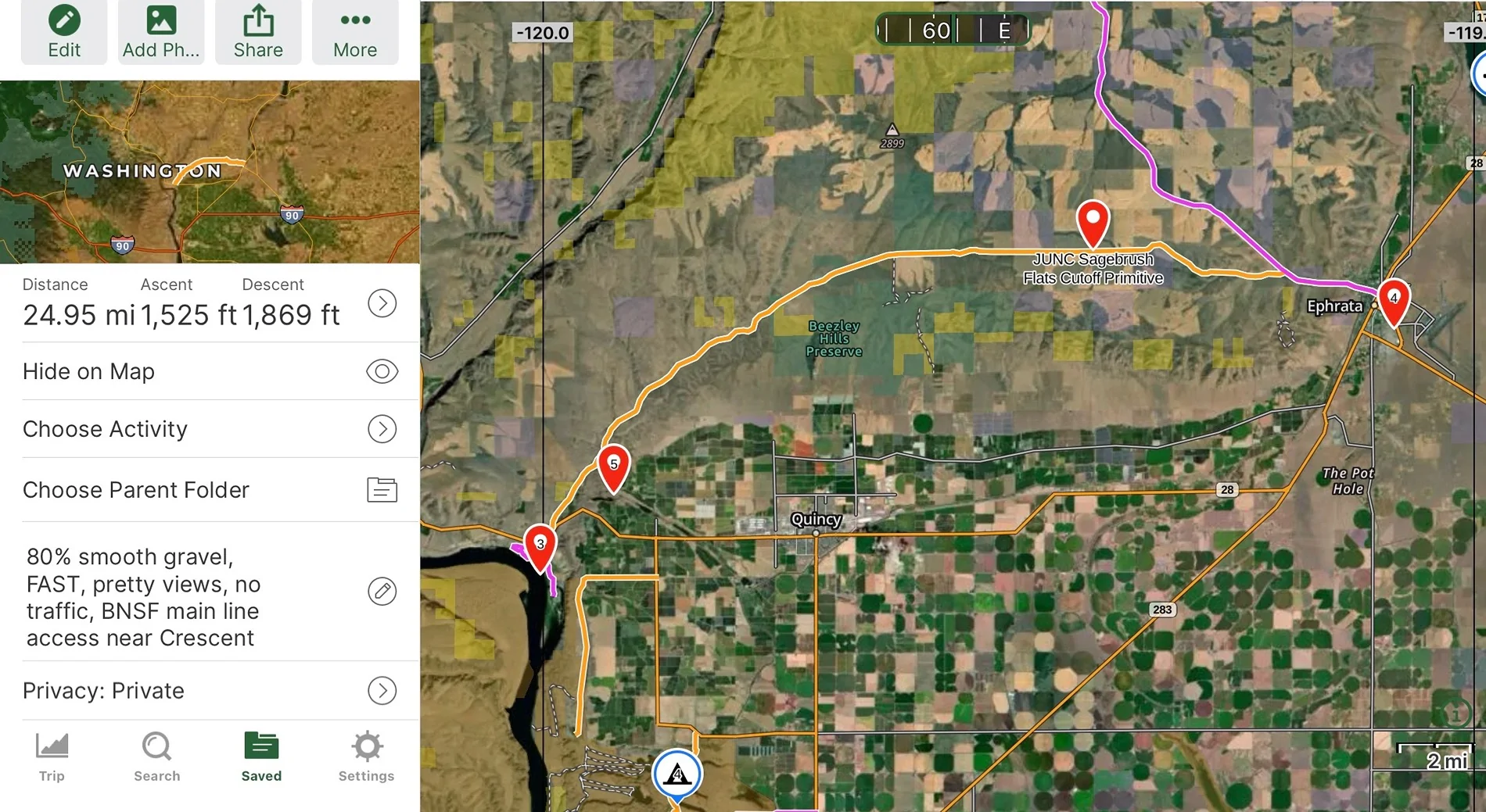 Zooming around farm roads near Columbia River Gorge, central WA ...