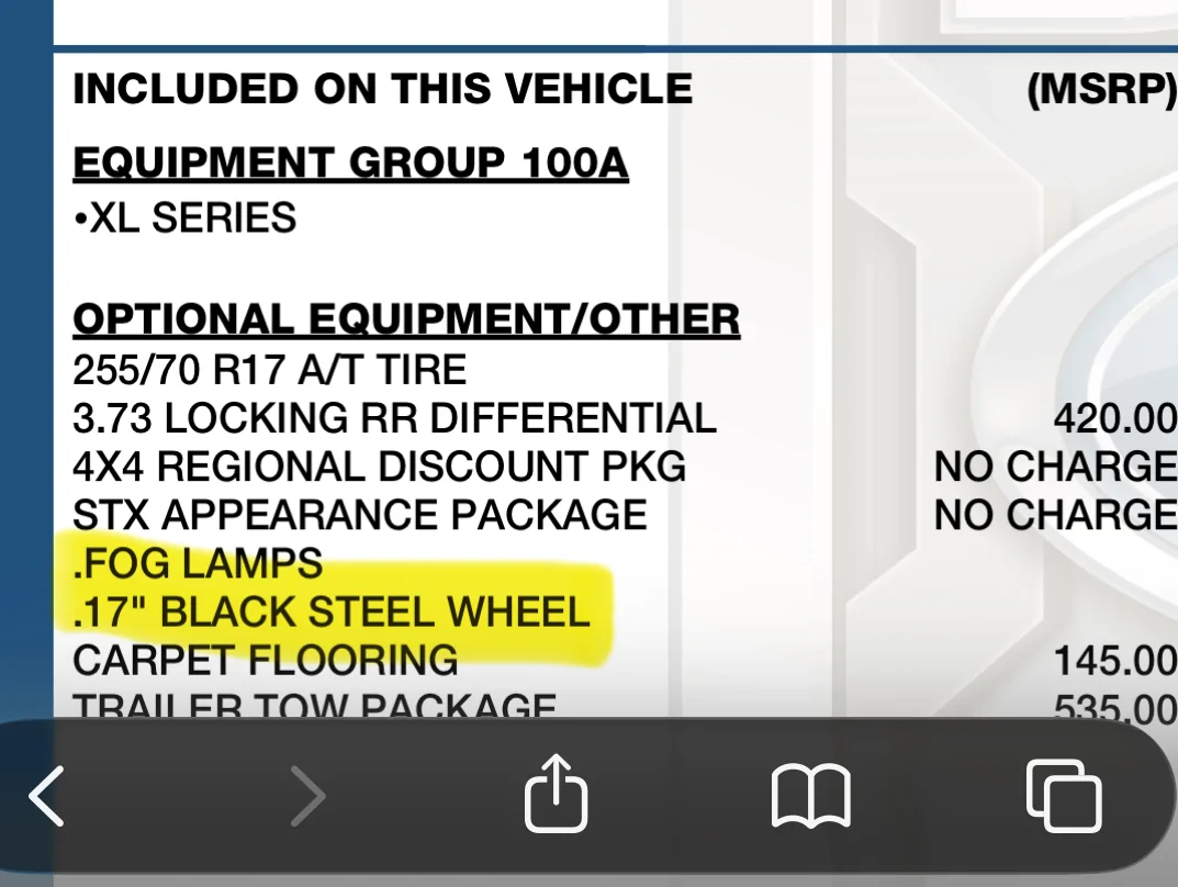 2026 XL/STX loses alloys, gets black steelies instead | Ranger6G - 2024 ...